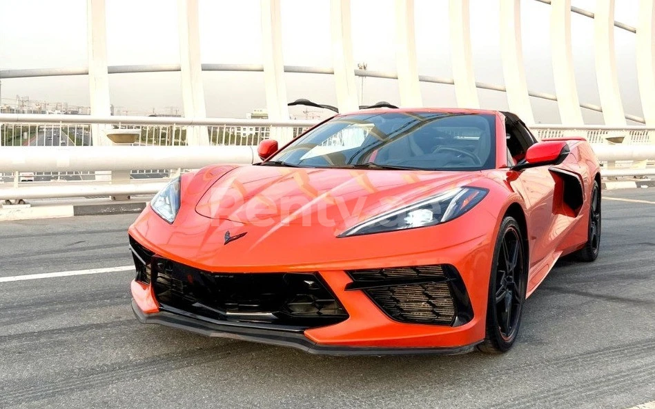 Rent a Chevrolet Corvette Spyder (Orange), 2020 ID-4660, in Dubai - Evolve