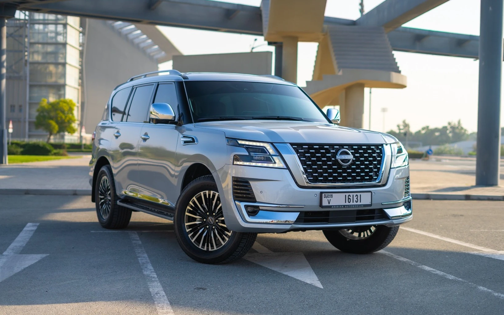 Rent a Nissan Patrol V6 (Silver), 2024 ID-5498, in Dubai - Evolve